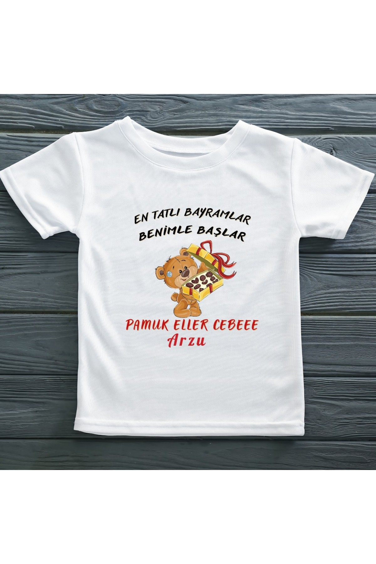 En Tatlı bayramlar benimle Başlar Yazılı Çocuk Tişörtü - TSHIRT-085